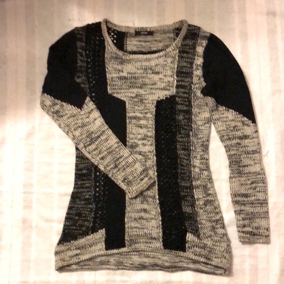 Gilbert | Sweaters | Black White Gilbert Crochet Knit Sweater | Poshmark
